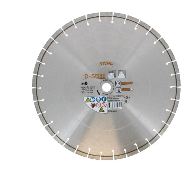 Stihl D-SB80 Diamond Cutting Wheel Concrete / Hard Ground 23CM/9'' | Campbell's Garden Machinery